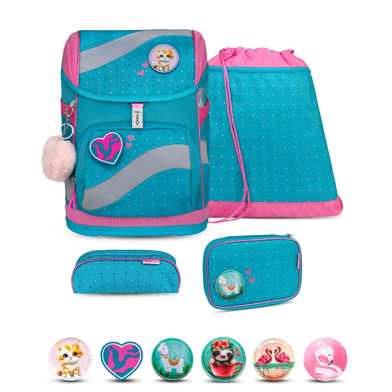 Smarty Hearts and Dots Schulranzen Set 5 tlg.